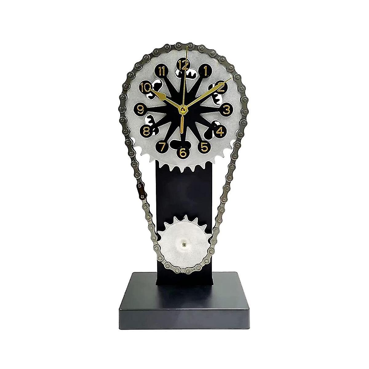 Steampunk Clock With Movement Home Decor Rotating Gear Clock Timing ...