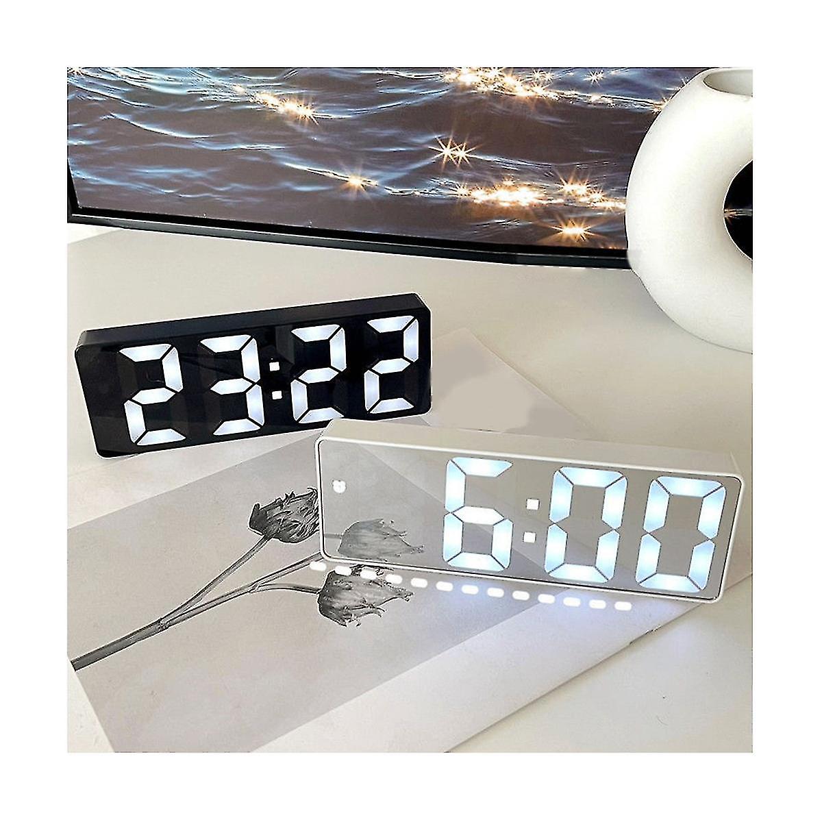 Electronic Alarm Clock Mirror Clock Bedroom Digital Alarm Clock Mirror ...