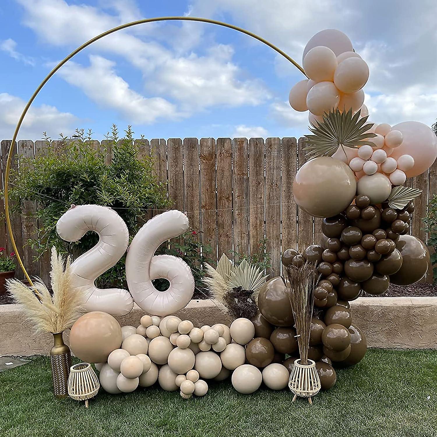 Bruna ballonger Garland Arch Kit Dubbelfyllda nakenballonger Tan Kaffe ...