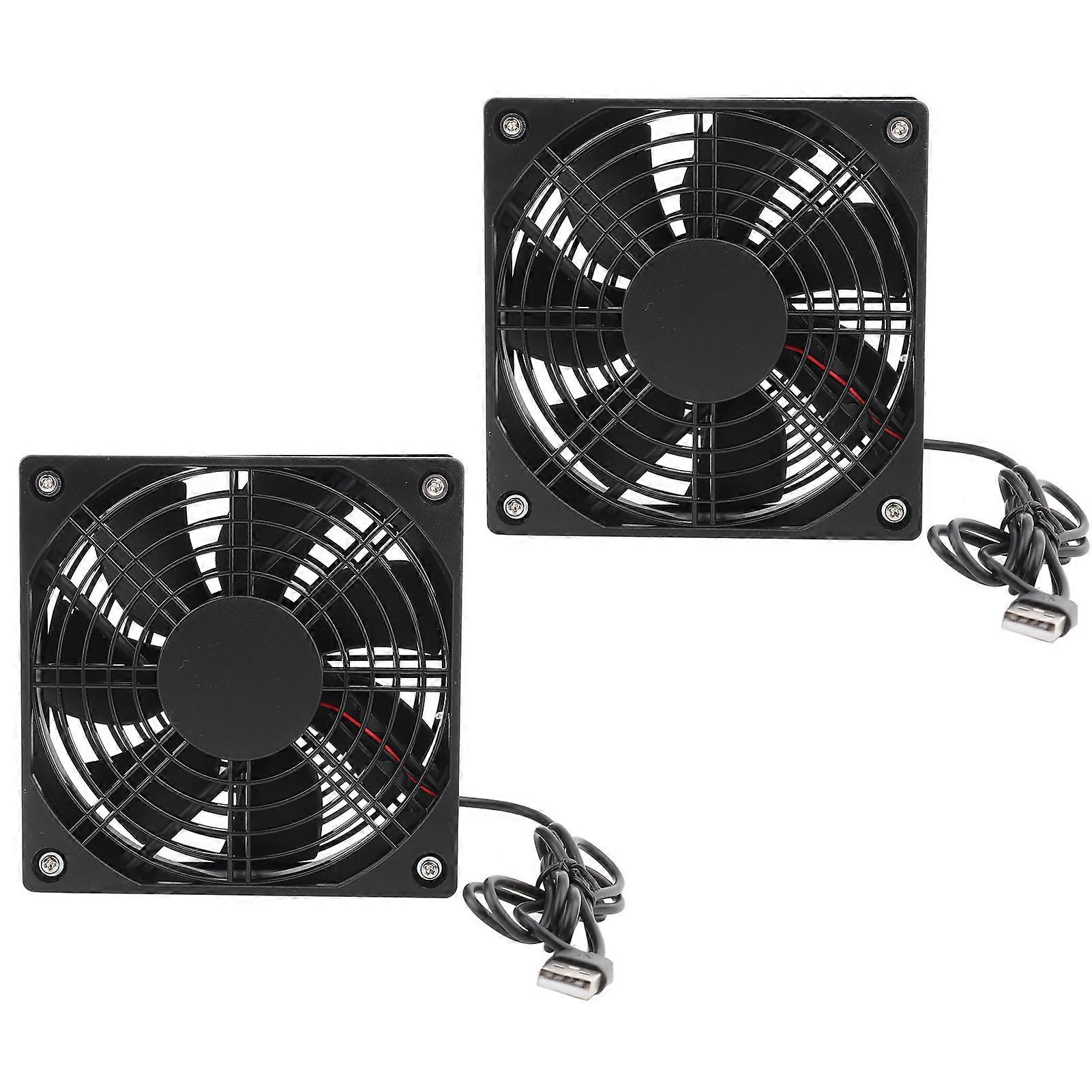 2pcs Computer Case Fan Ultra Silent Quiet Cooling Fan 5V USB PC Cooler ...