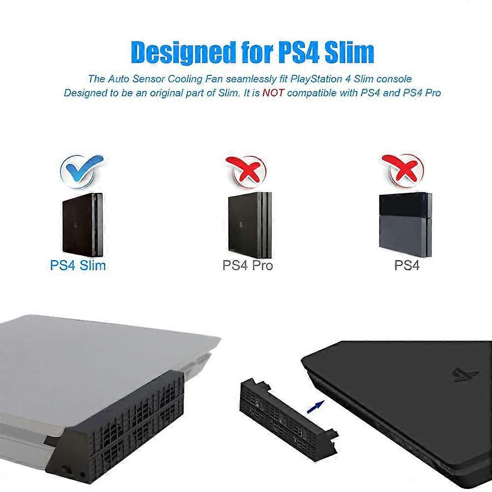 PS4 Slim Turbo Cooling Fan External USB Cooler, Automatic Temperature ...