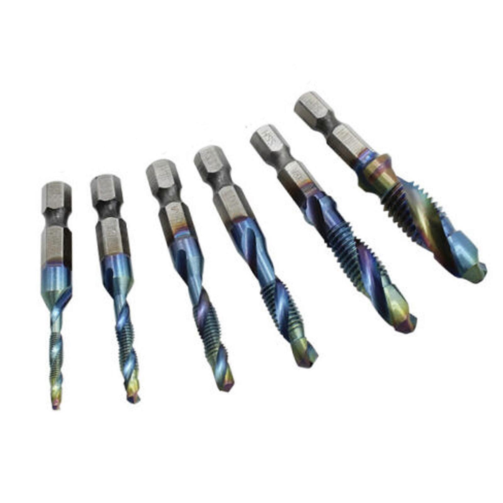 12pcs Drill Tap Bits, M3 M4 M5 M6 M8 M10 Metric Thread Hss Drill And ...