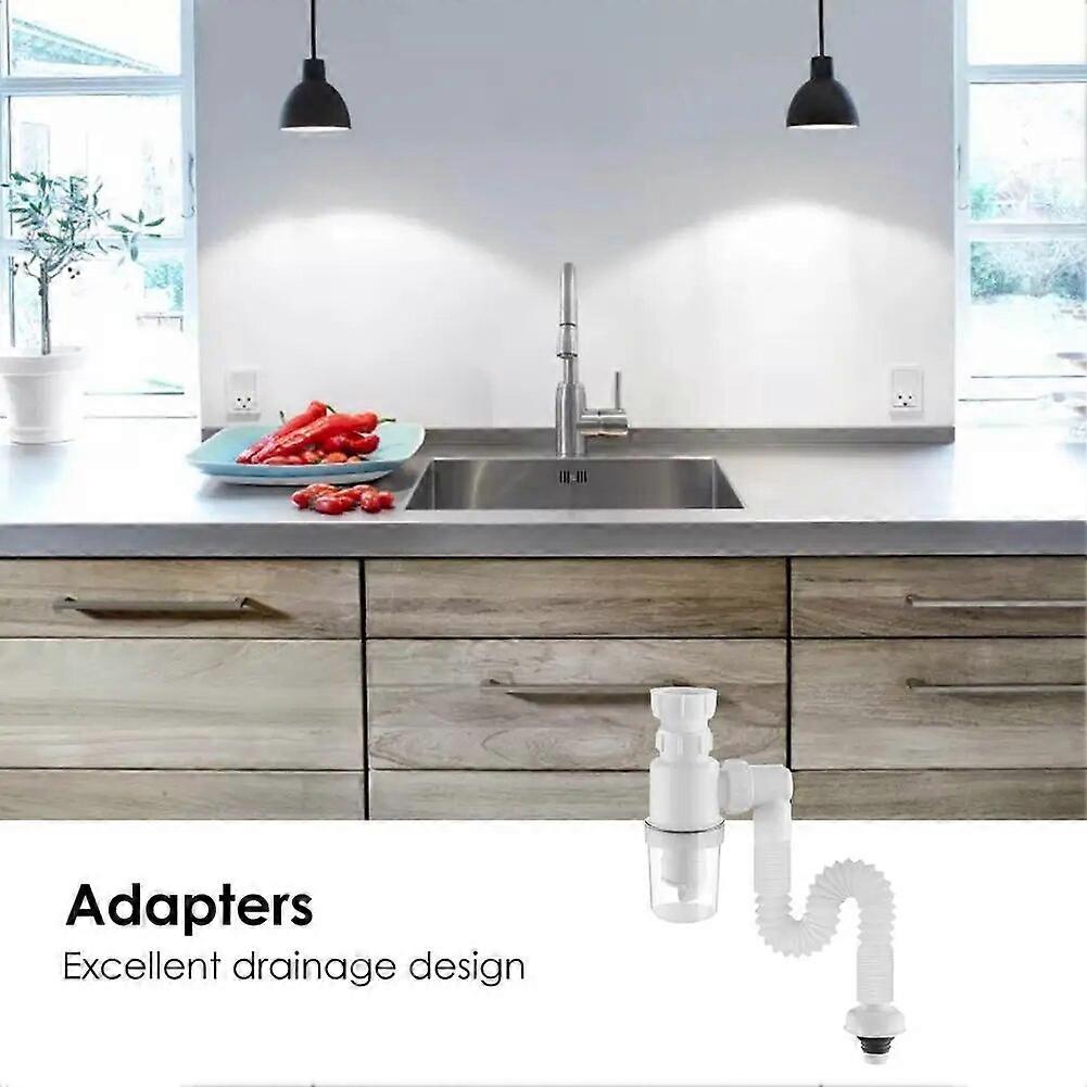 Sink Drain Pipe Sewer Drain Hose Telescopic Flexible Washing Basin Sink ...