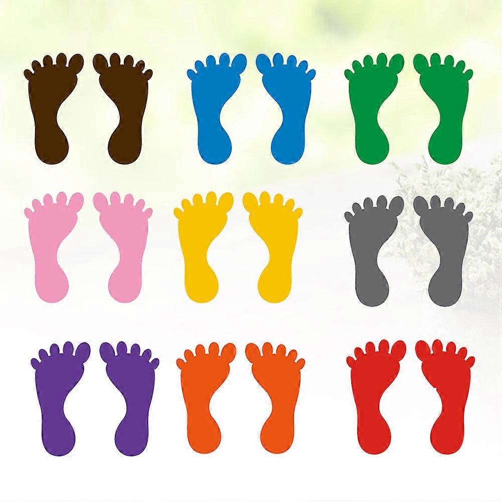 18 Pairs 2 Sizes Kindergarten Footprints Stickers Foot Floor Stickers ...