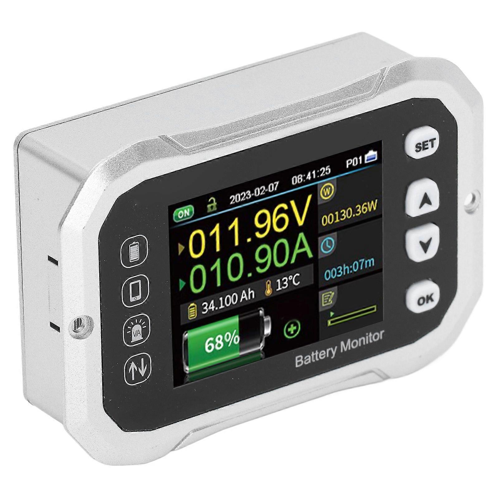 100A Smart Battery Monitor with Shunt Color Screen RV Coulombmeter ...