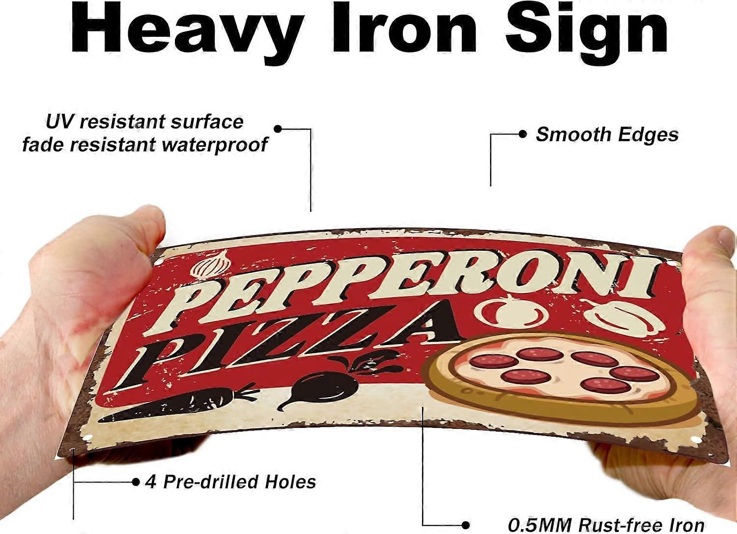 Metal Tin Sign American Pepperoni Pizza Vintage Iron Sign Pizza Store ...