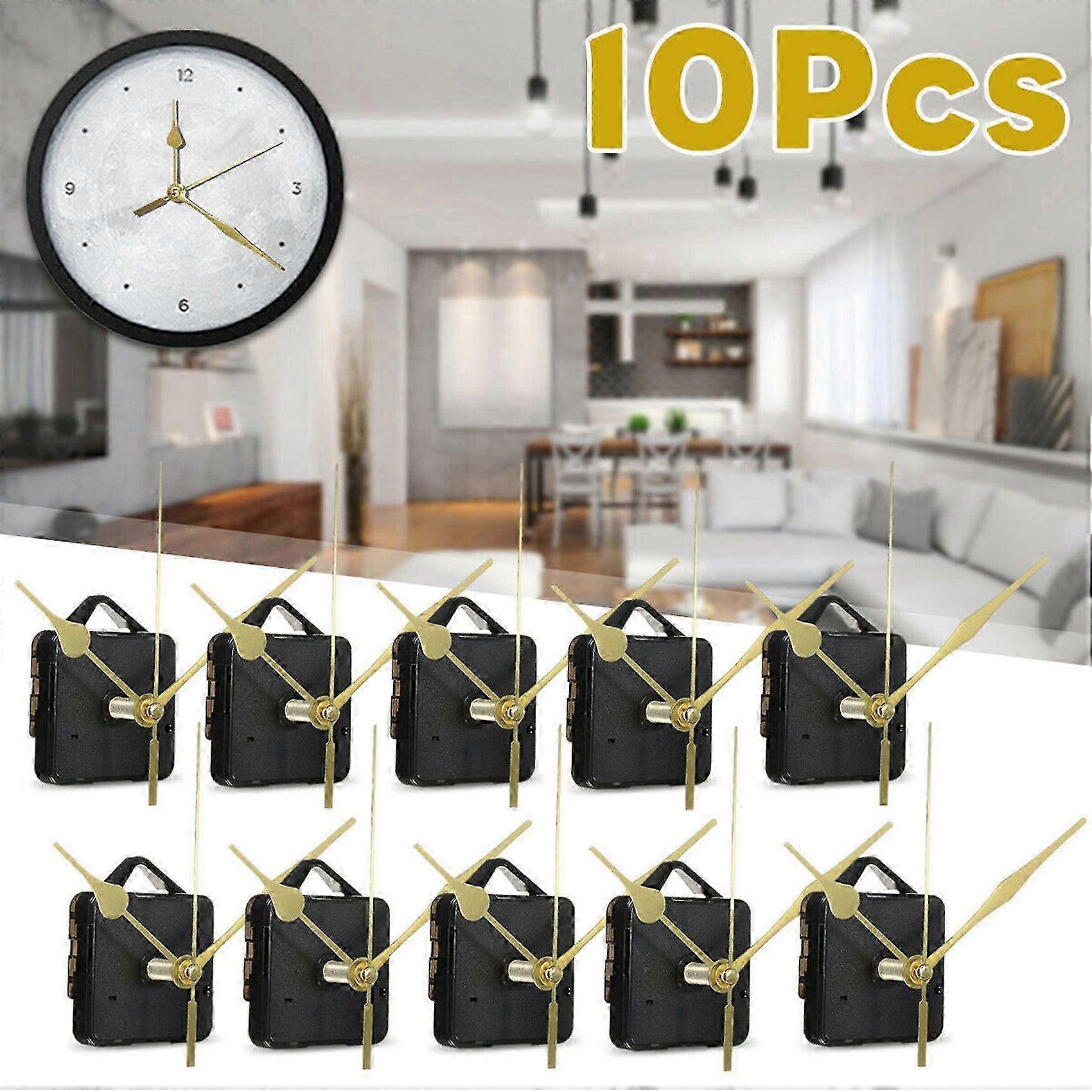 10Pcs DIY Silent Movement Spindle Hands Wall Quartz Clock Movement ...