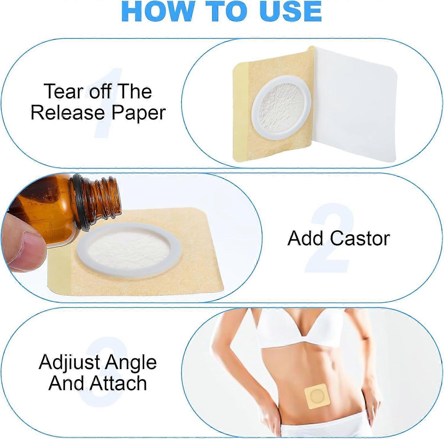 50 Pcs Disposable Castor Oil Belly Button Patch Hypoallergenic Castor ...