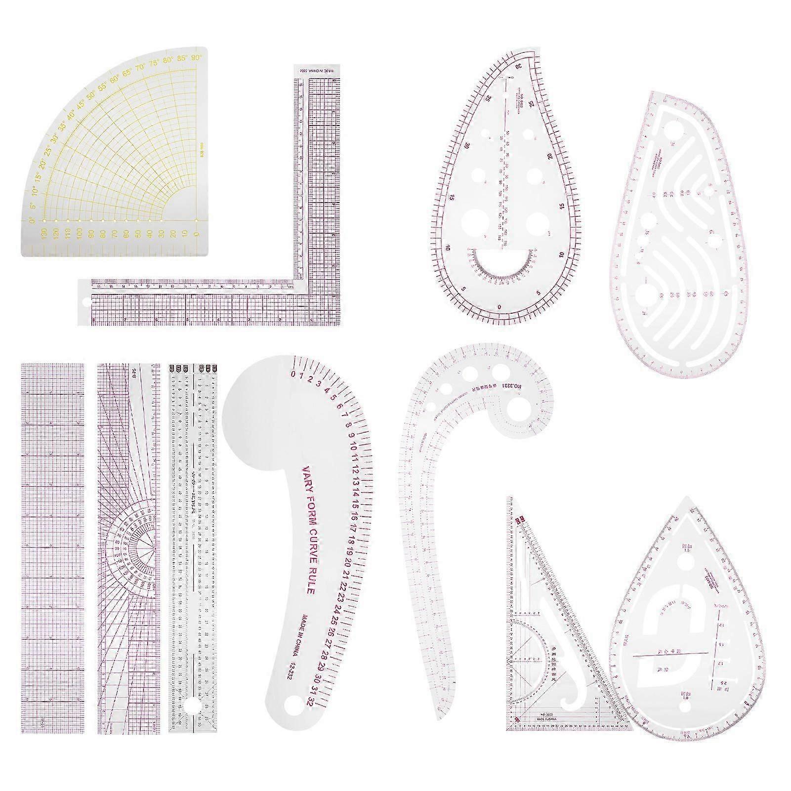 Sewing Ruler Set Multi?Functional Measure Ruler DIY Sewing Ruler Set ...