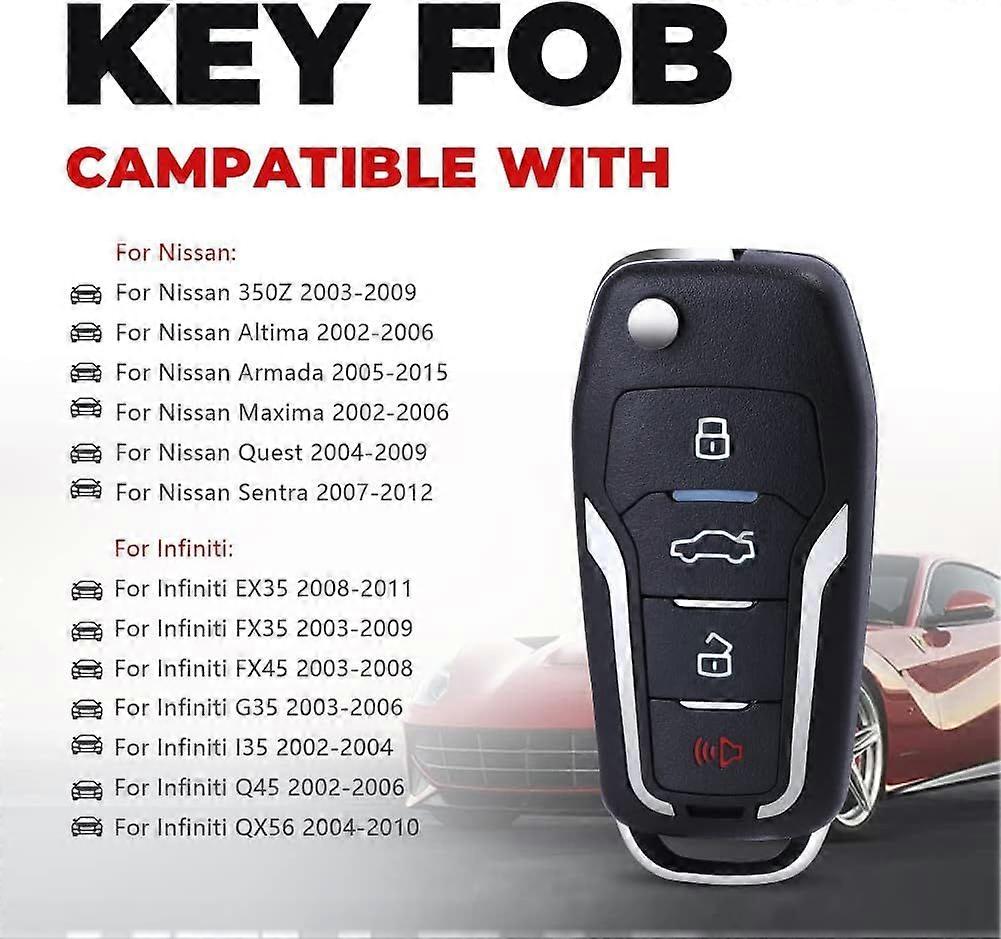 Upgraded Key Fob Keyless Entry Remote Control for Nissan Altima 350Z ...