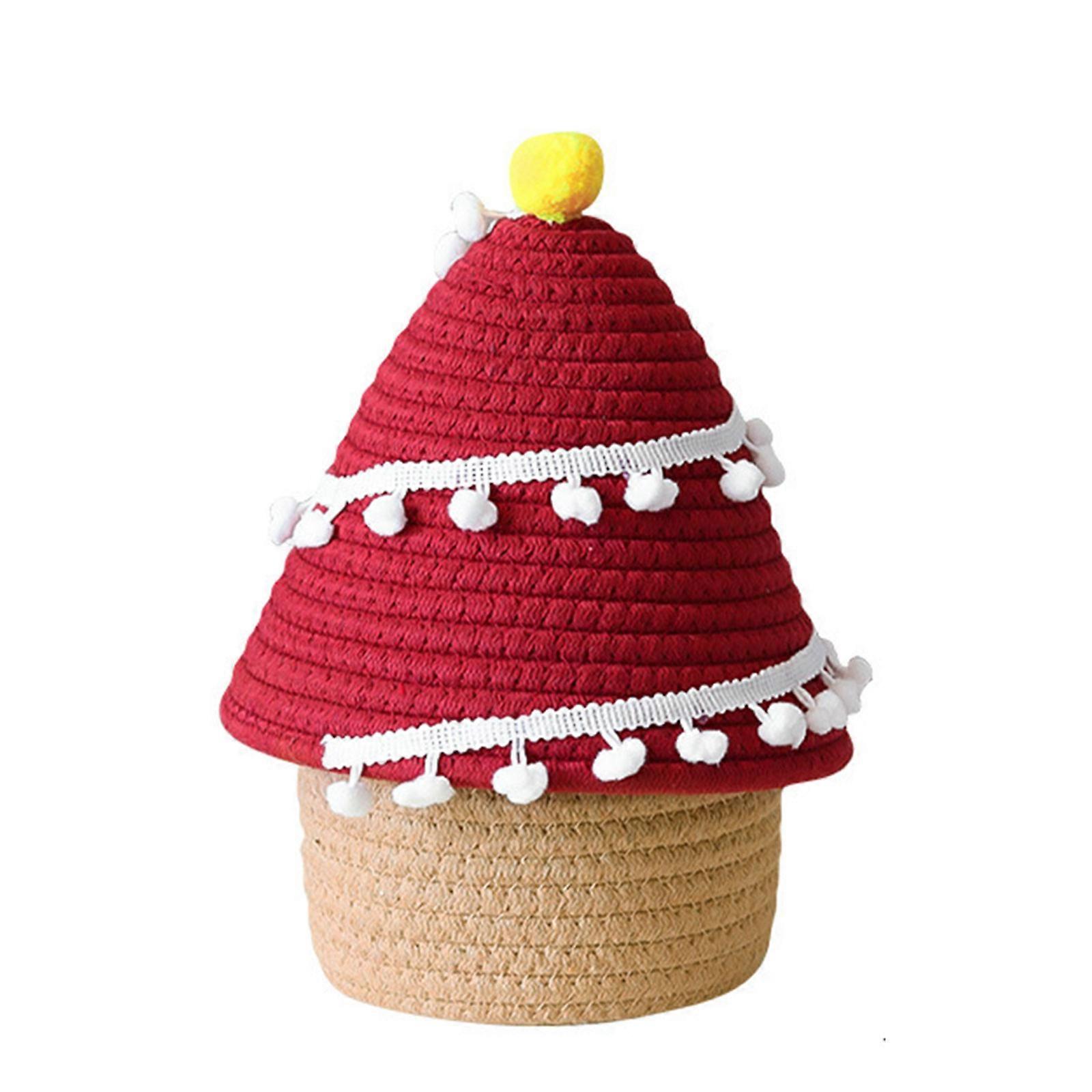 Cotton Thread Christmas Tree Storage Basket with Cover Organization for ...
