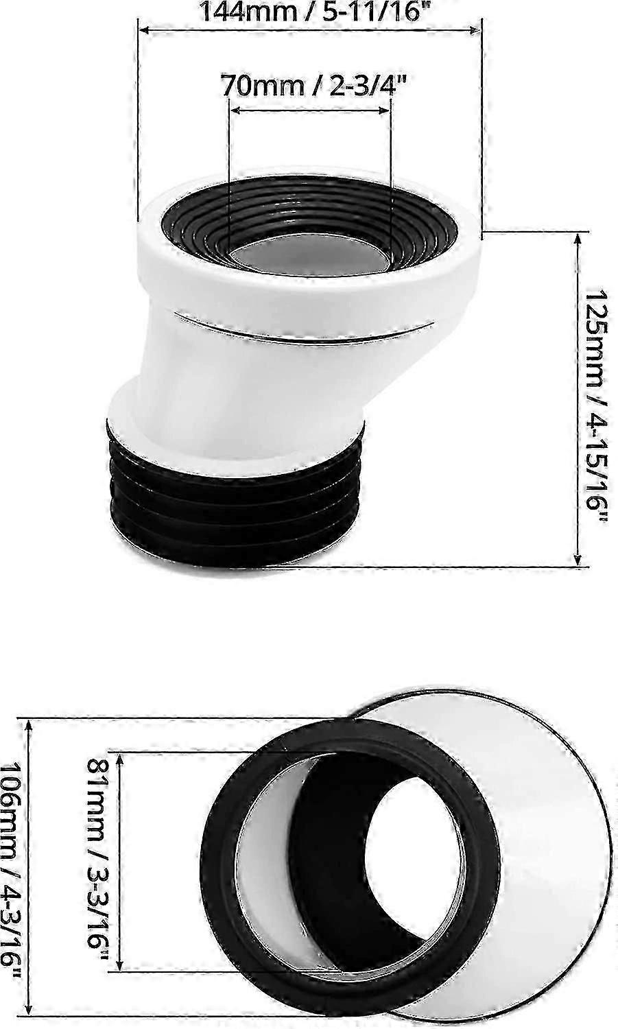 100mm PVC Toilet Pan Offset Connector for Waste Pipe Drainage for ...