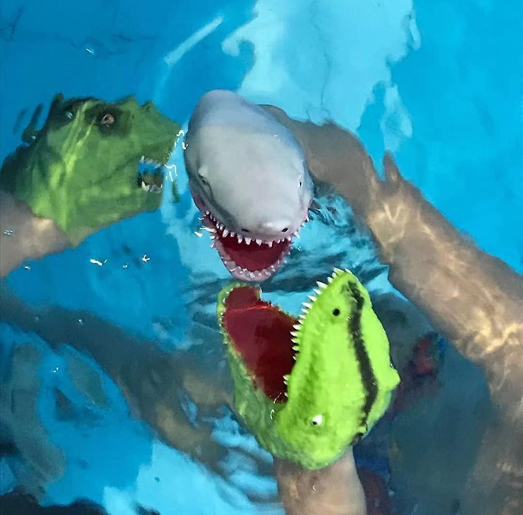 Hand Puppet Toys Realistic Latex Animal Crocodile And Dinosaursea ...