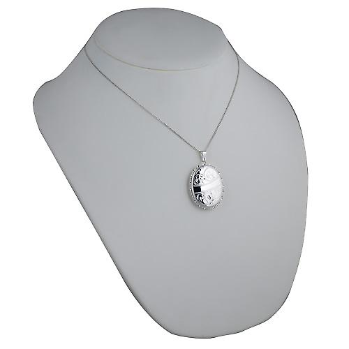Silver 37x28mm engraved twisted wire edge oval Locket with a curb Chain ...