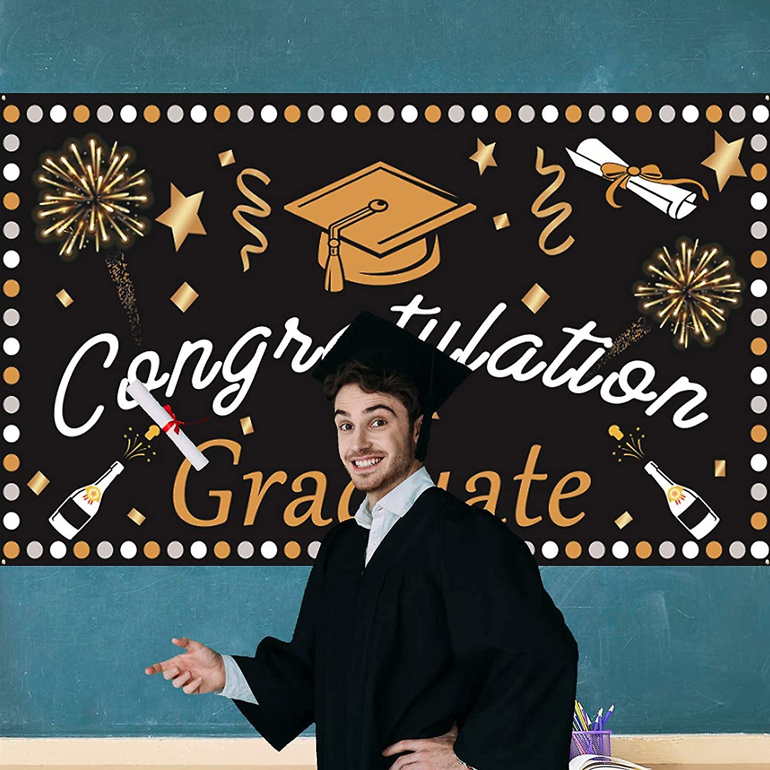 Graduation Backdrop 71" X 45", Extra Large Congratulations Graduation ...