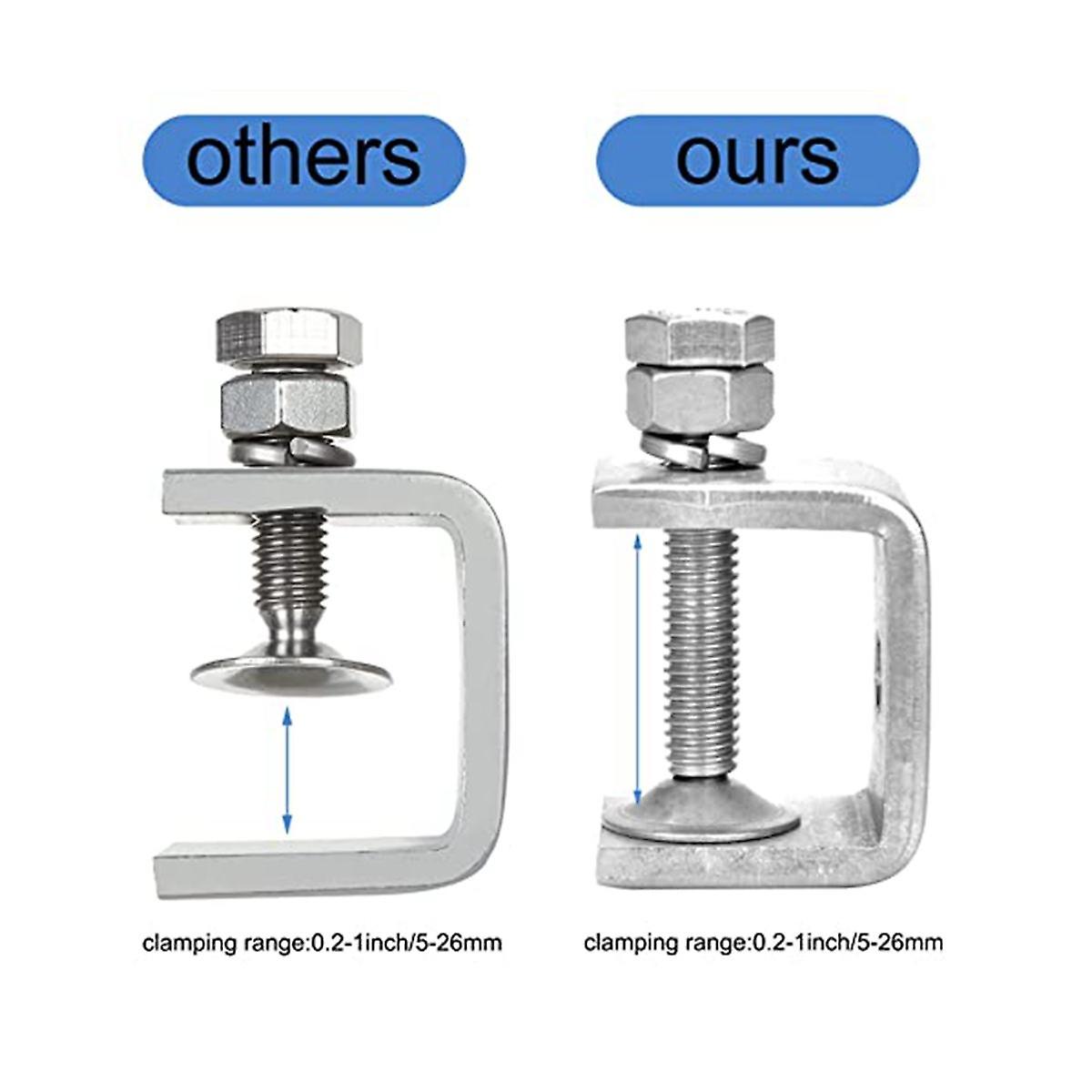 6 Pcs 1 Inch Stainless Steel Small C-clamp For Woodworking, Heavy Duty ...