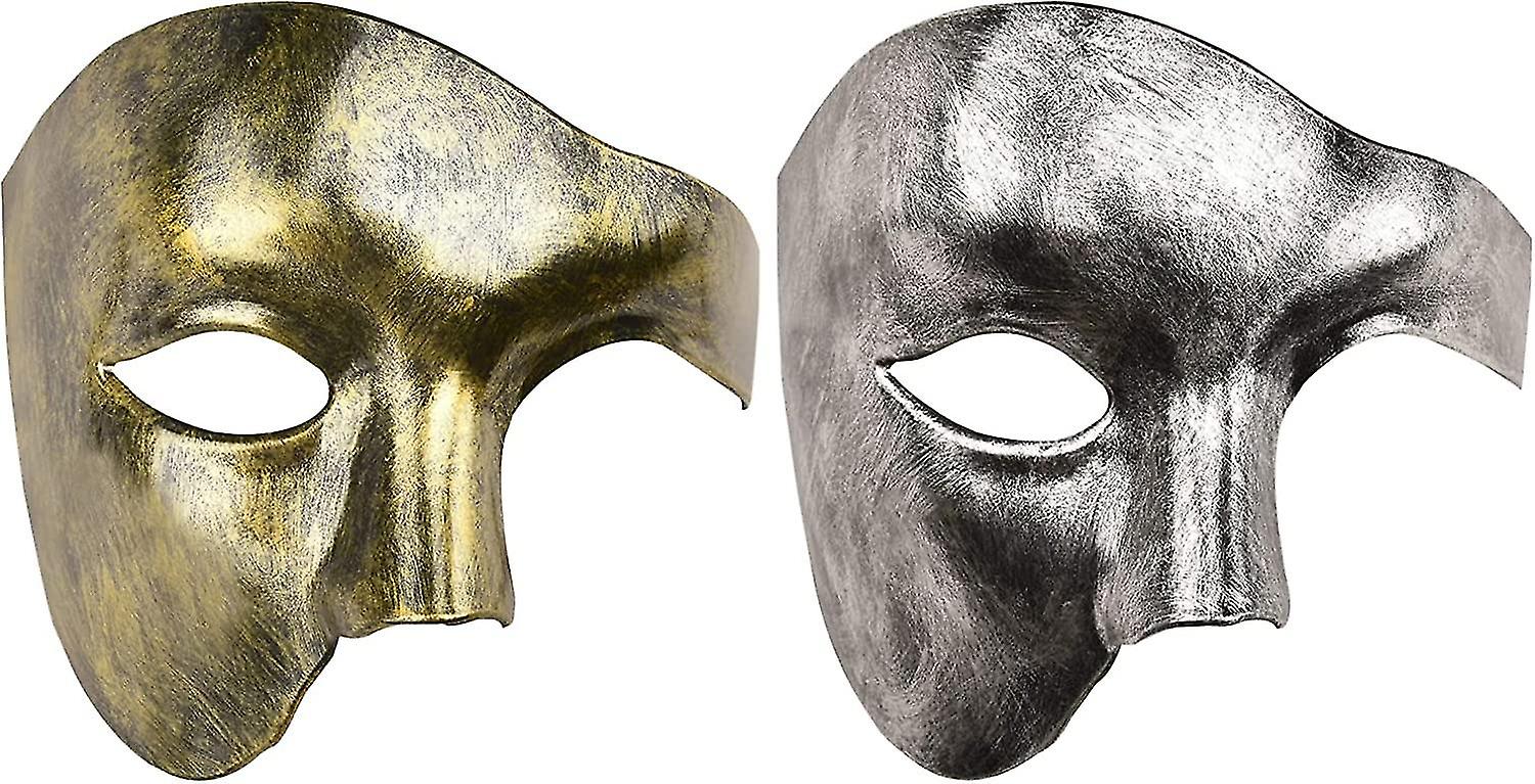 2 Pack Masquerade Mask Phantom Of The Opera Half Face Mask Mens Mask ...