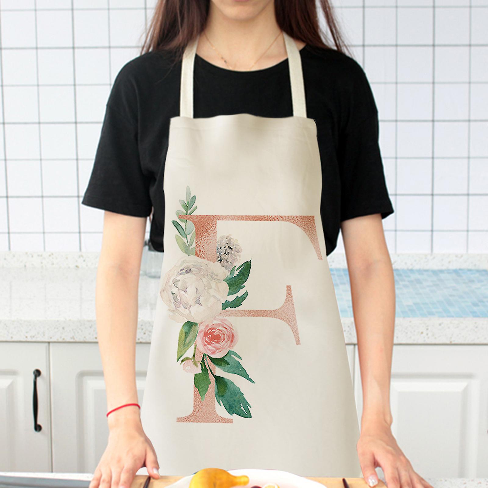 Wharick Letter A to Z Alphabet Pattern Kitchen Apron Sleeveless Cooking ...
