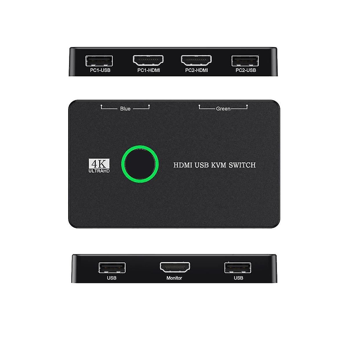 Kvm Switch 2 Port Box Usb And -compatible Switch For 2 Computers Share ...