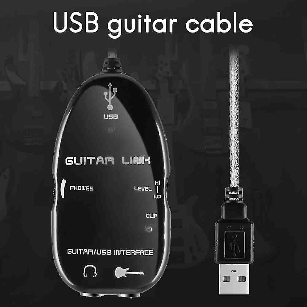 USB Guitar Cable Guitar to USB Interface Cable Link Audio for PC ...