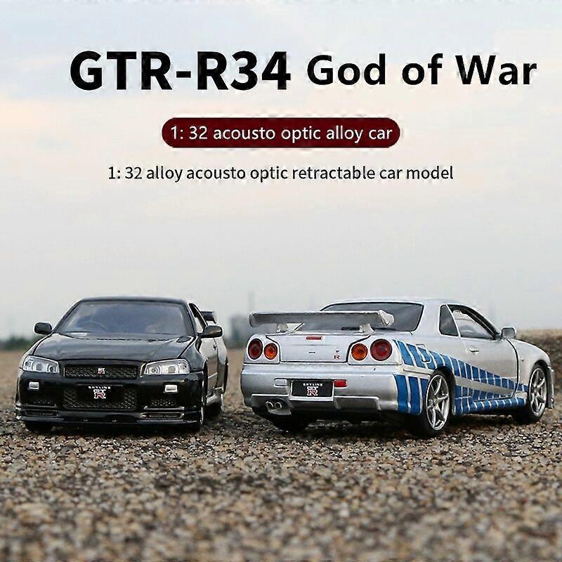 1:32 Nissan Skyline Ares GTR R34 Alloy Sports Car Model Diecasts Metal ...