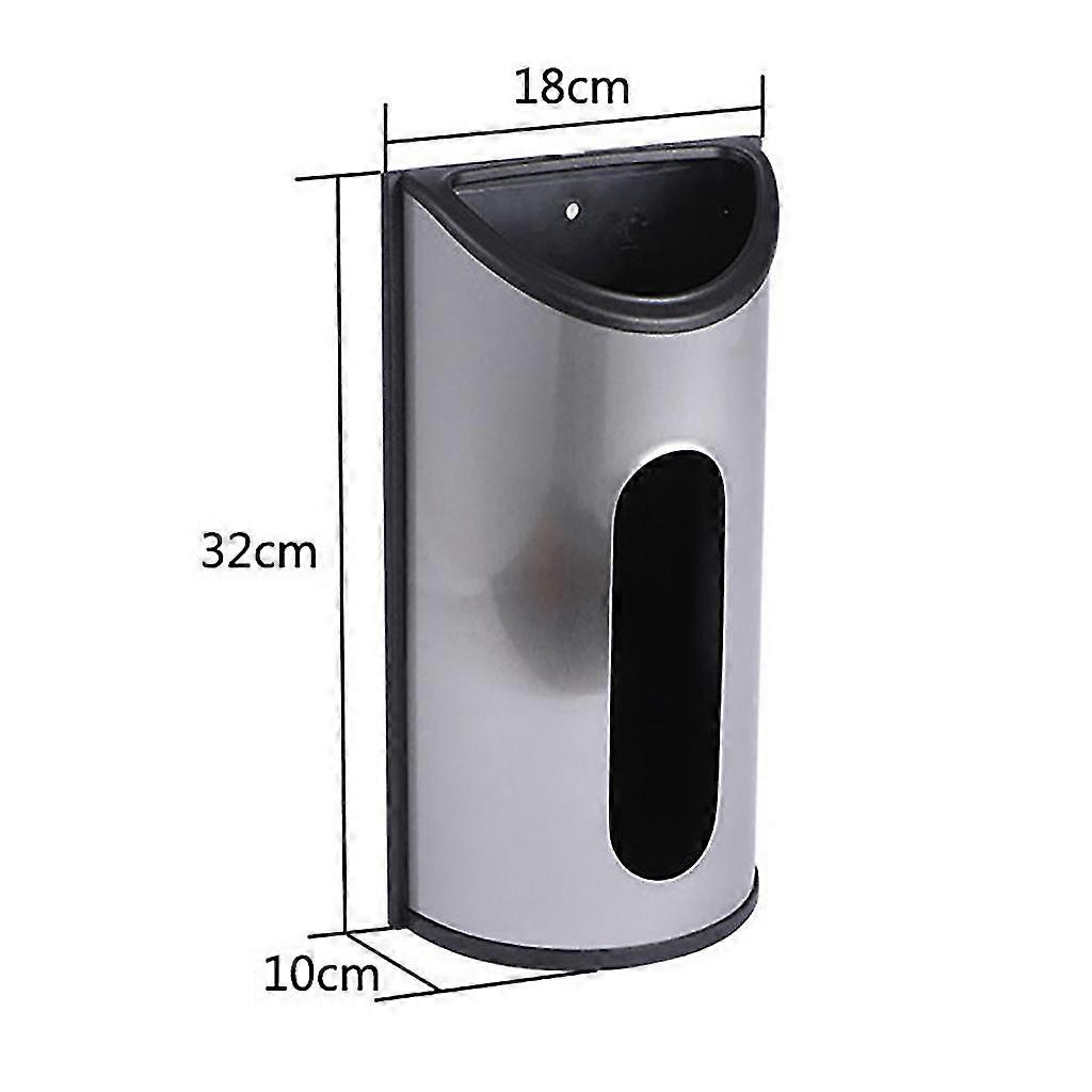 Plastic Bag Holder And Dispenser Brushed Easy Wall Mount Bag Stainless ...