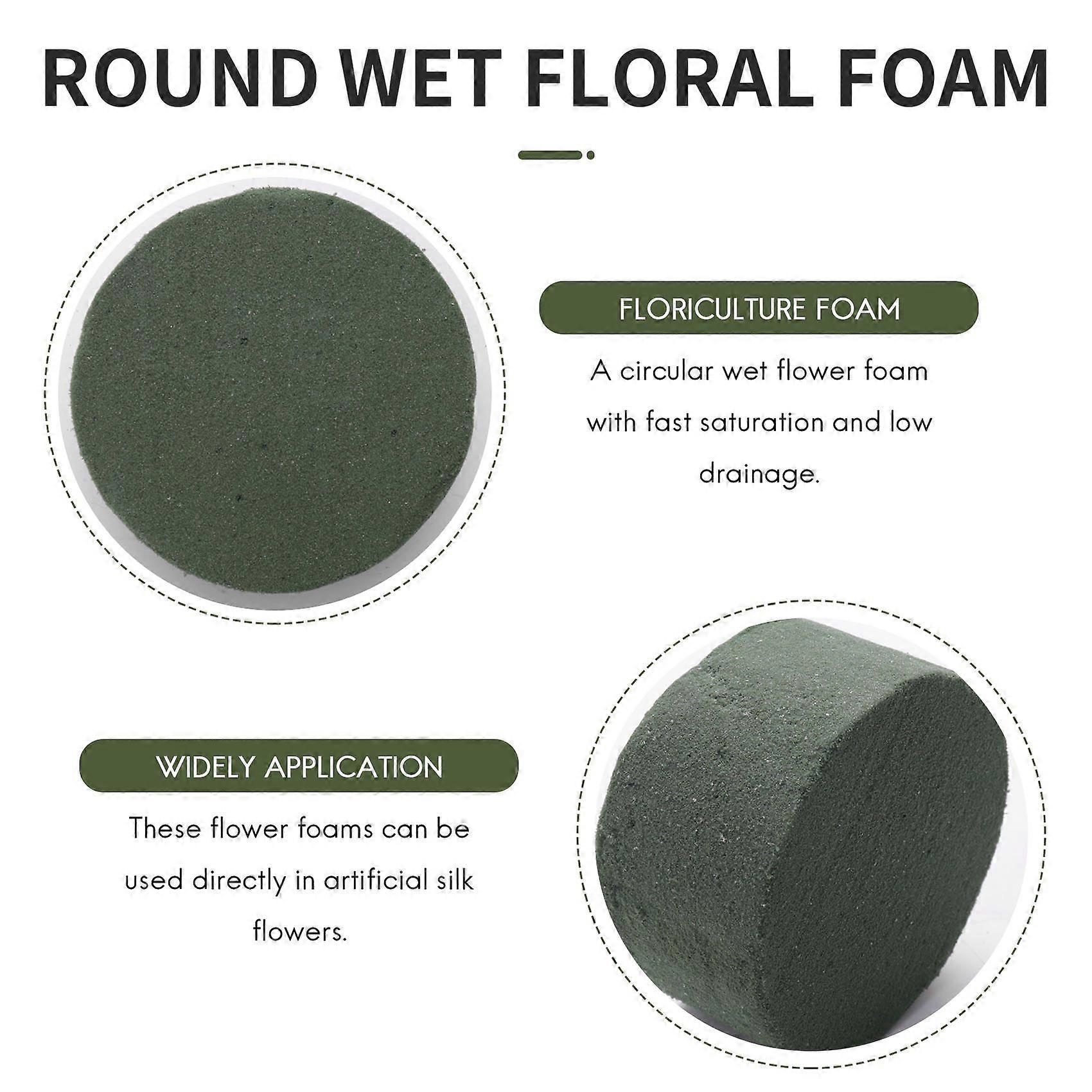 Floral Foam, 15 PCS Round Dry Floral Foam Blocks, Green Styrofoam ...