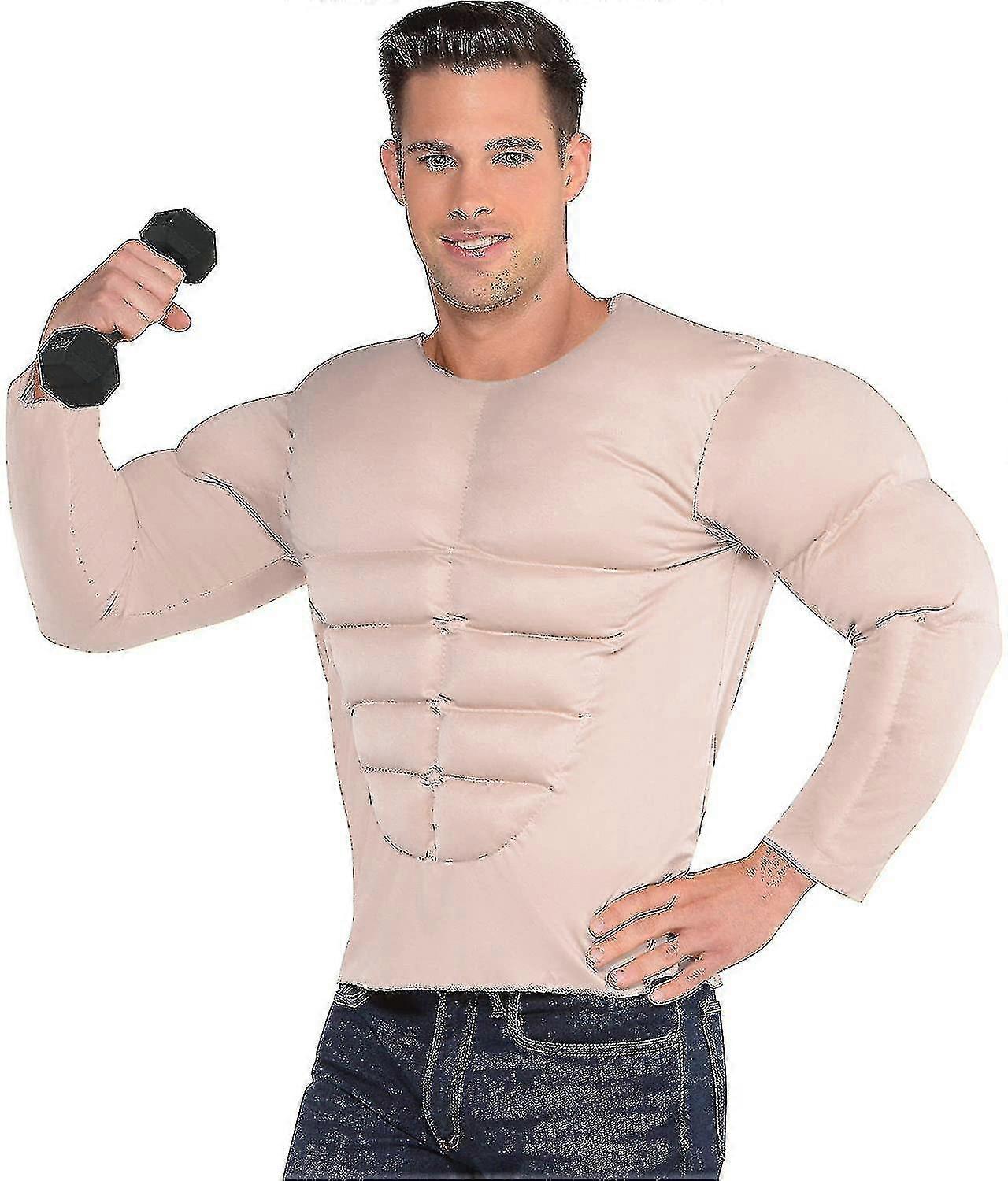 Adult Men Body Builder Costume Muscle Shirt Costume Outfit Halloween ...