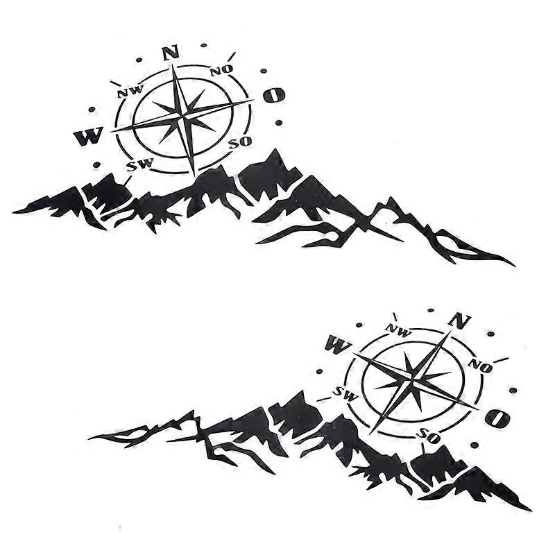 Mountains Adventurers Compass Car Sticker DIY Vinyl Decoration Rv ...