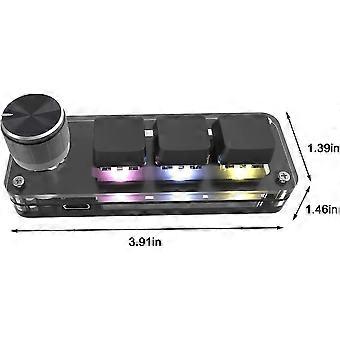 Small 3 Keys Keypad Mechanical Gaming Keyboard, Custom Knob Keyboard Copy Paste Programming Mini ...