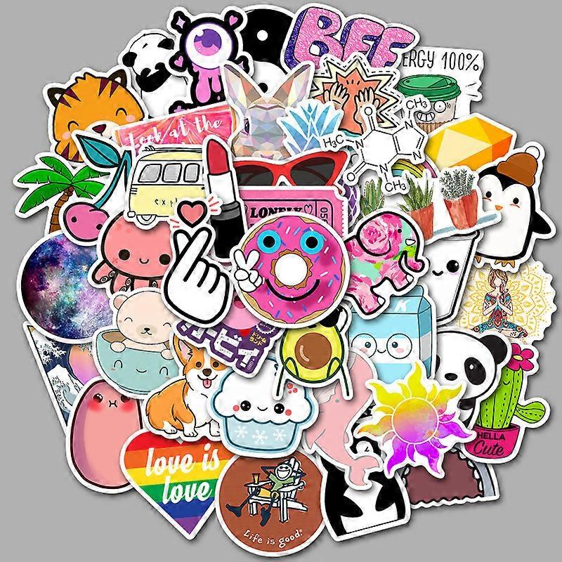 50 Pack of Stickers - Cute Mix multicolour | Fruugo UK
