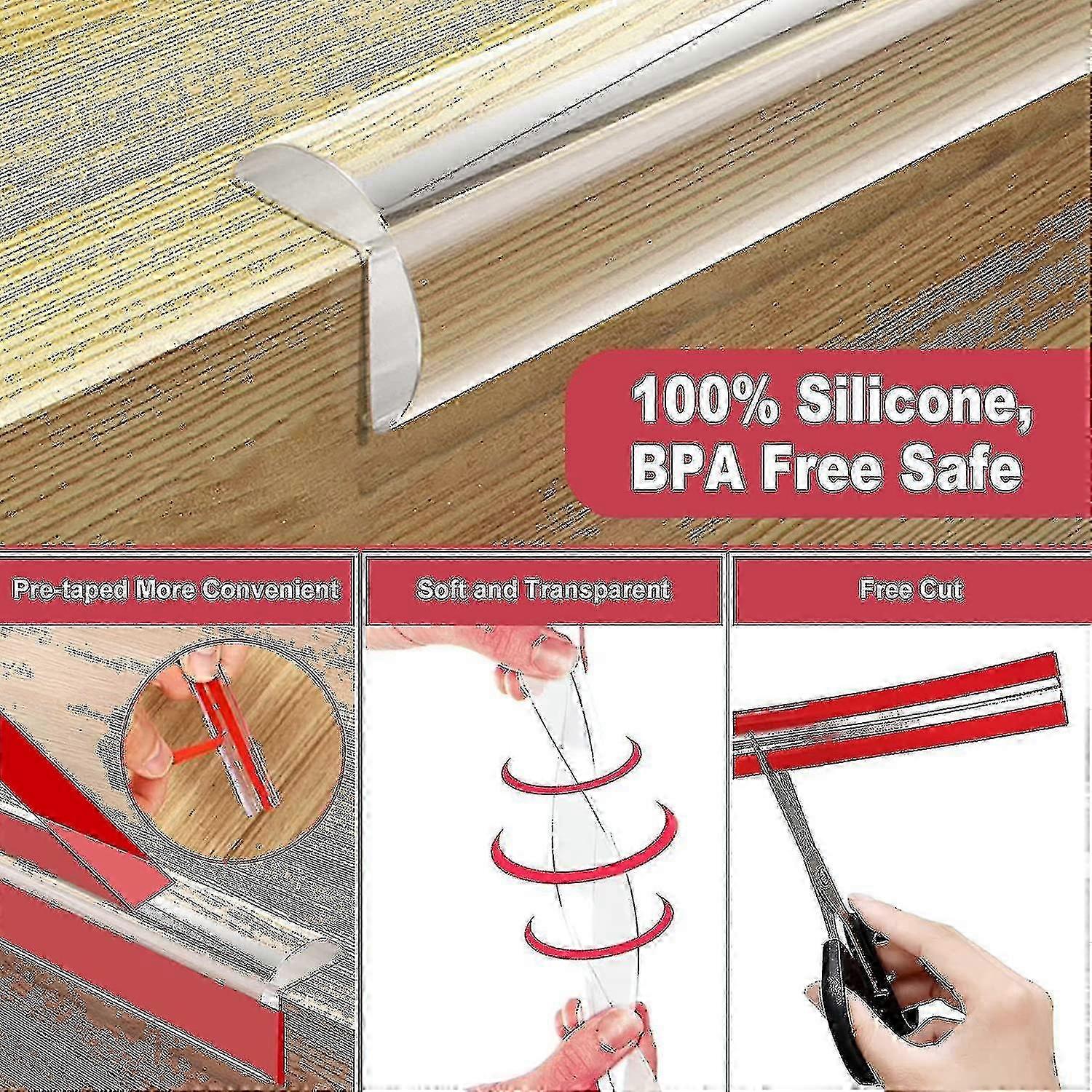 Silicone Edge Protector Strip, 3m Baby Proofing Corner Protectors For ...