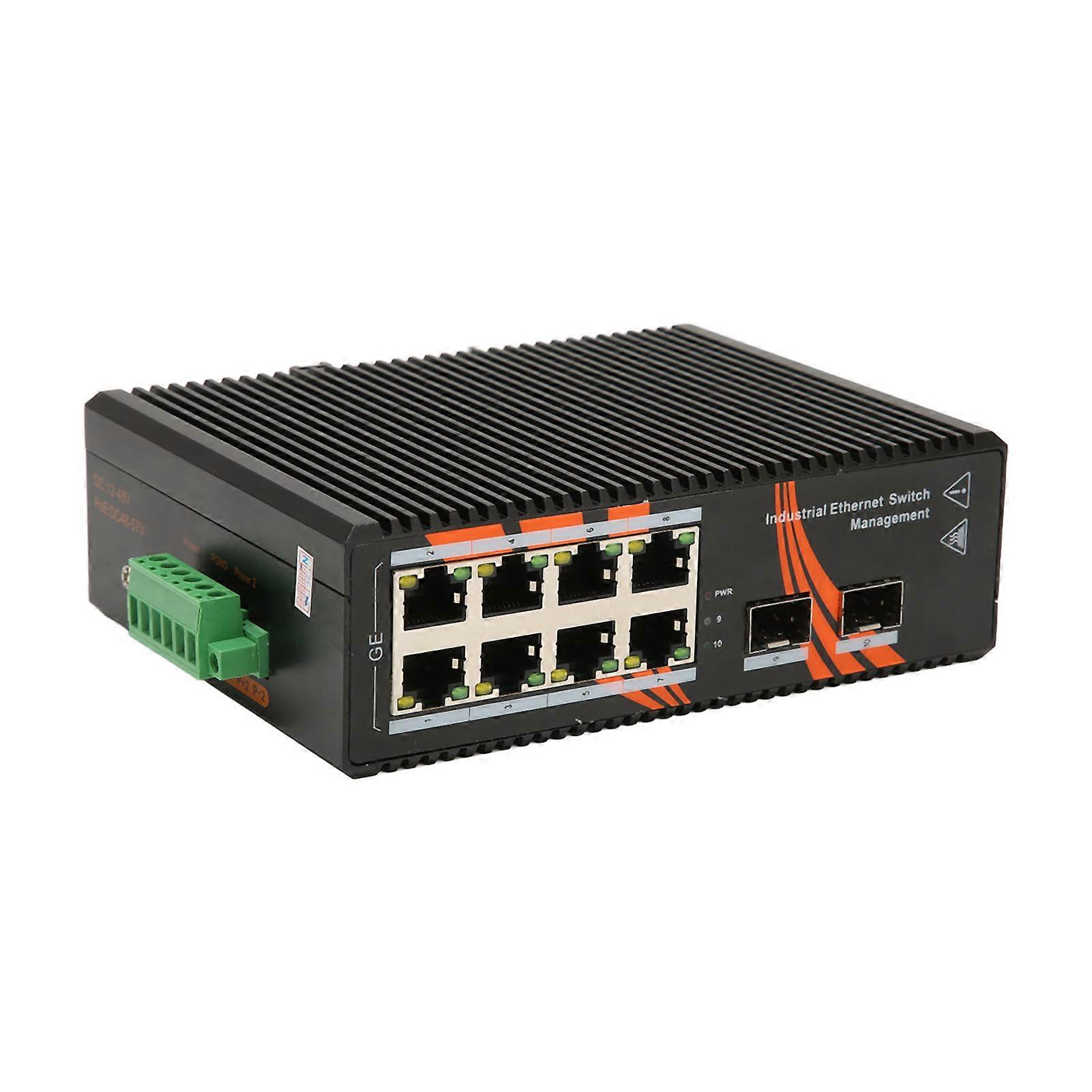 8 Ports Gigabit Ethernet Switch DIN Rail Wall Mount RJ45 10 100 1000Mbps Unmanaged DIN Rail ...