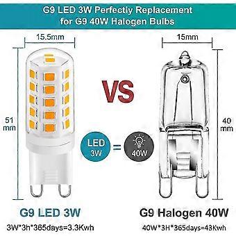 G9 LED Bulb 3W Warm White 2700K, G9 LED Light Bulbs 420LM, Equivalent to 28W 40W Halogen Bulb ...