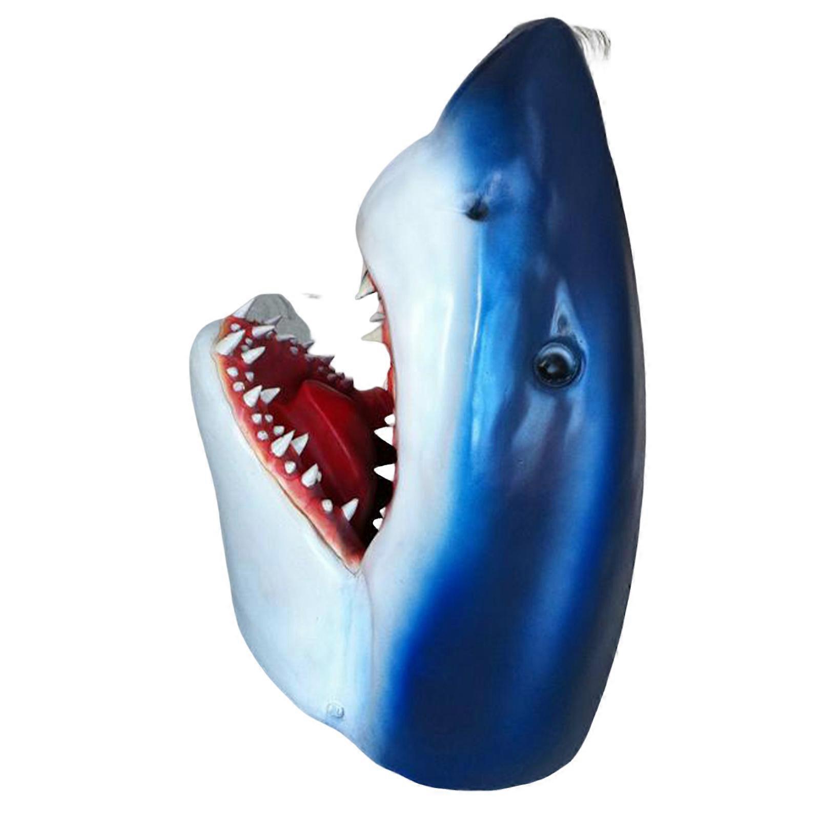 Wall Mounted Great Blue Shark Head Sculpture | Shark Week Decorations ...