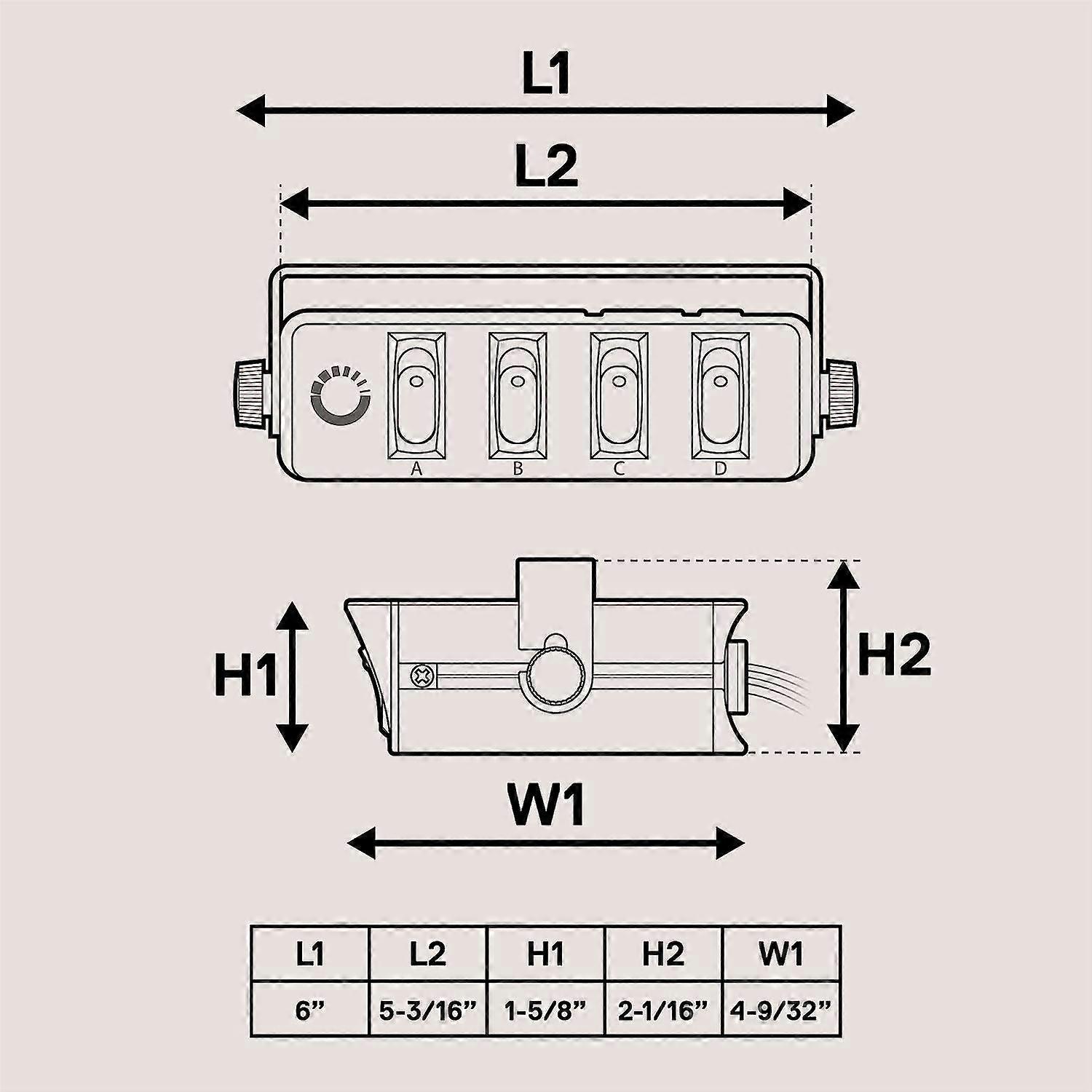 4-Gang 12V Rocker Switch Box [20 Amp Max.] [12 AWG Wires][12 Volt DC ...