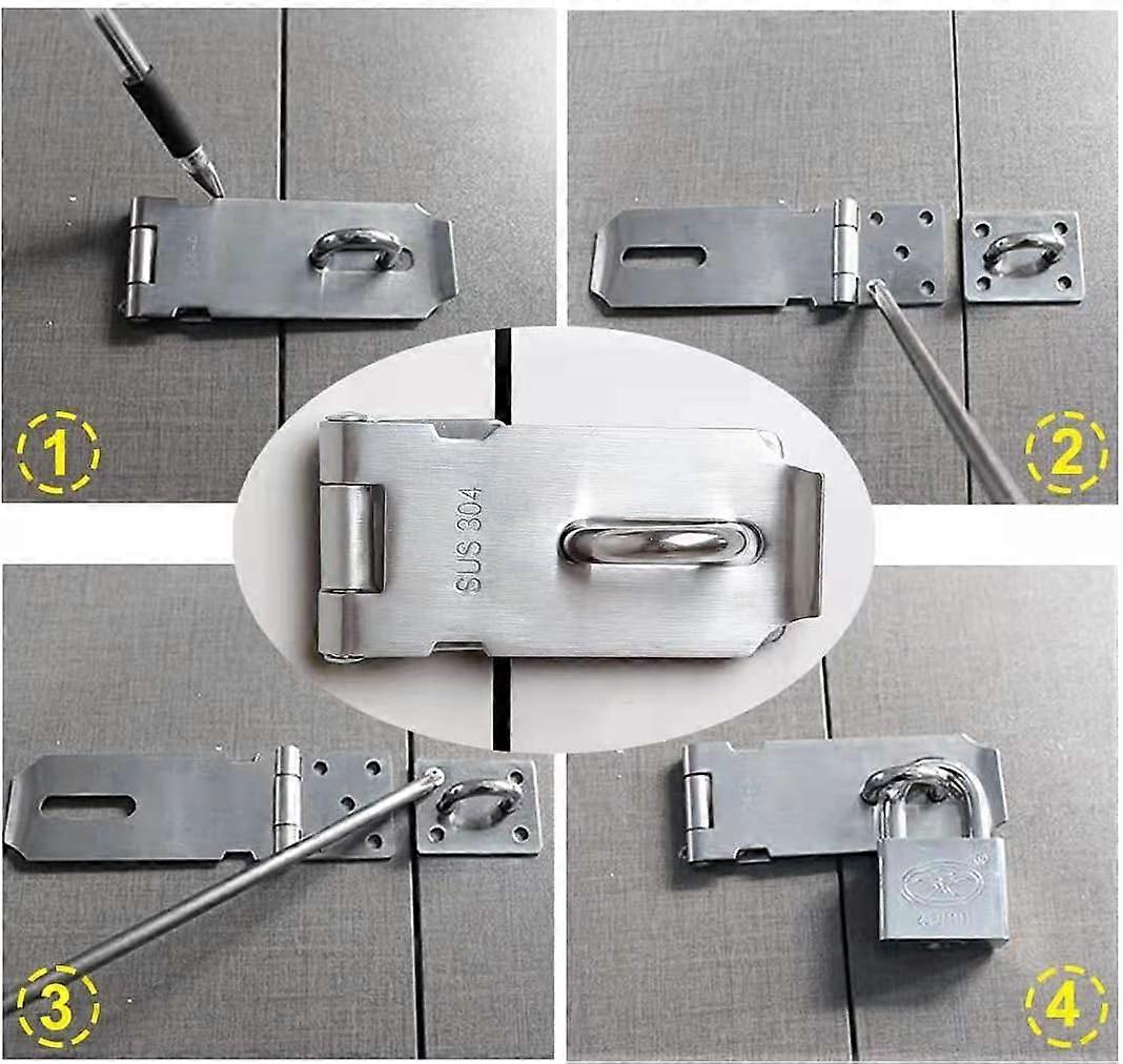 Padlock Latch Lock 3 Inch SUS304 Stainless Steel Hasp Lock Latch Door ...