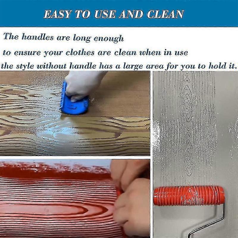 Wood Grain Tools, 4pcs Wood Grain Roller Painting Tools Texture Pattern ...