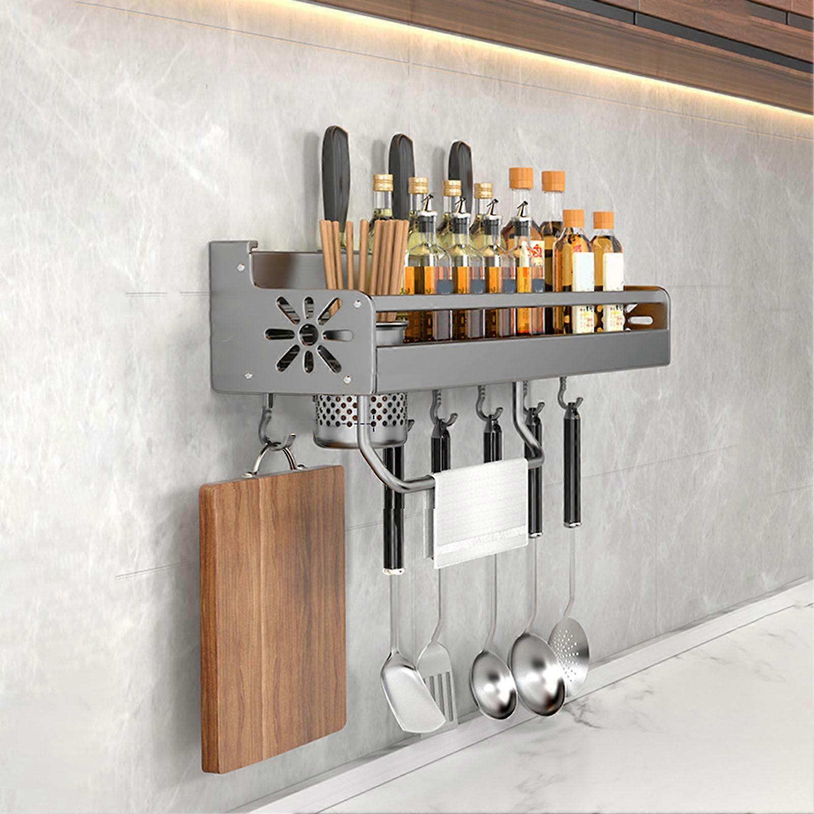 Storage Rack Kitchen Utensils Organizer with Hook Rustproof Strong Load ...