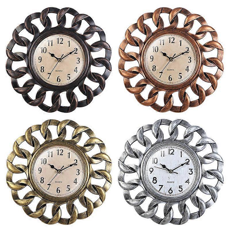 antique gold Bell Gear Clock Sports Decor Antique Wall Clock Wooden ...