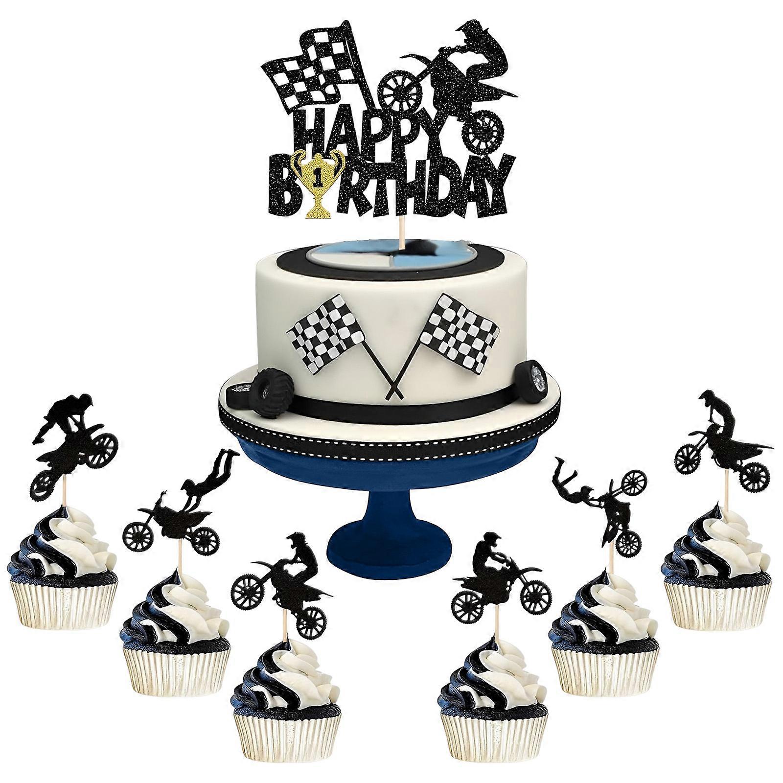 25 PCS Motorcycle Cake Toppers, Bike Cupcake Topper for Sports ...