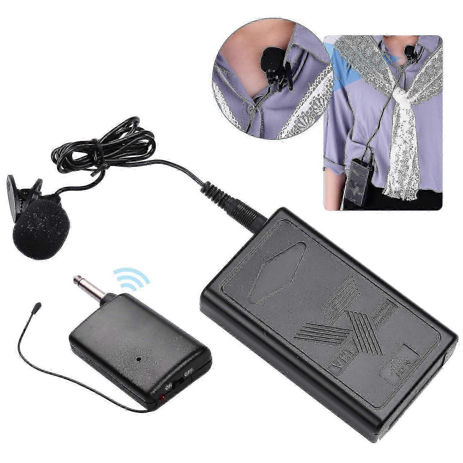Portable Lavalier Lapel Collar Clip-on Wireless Microphone Voice ...