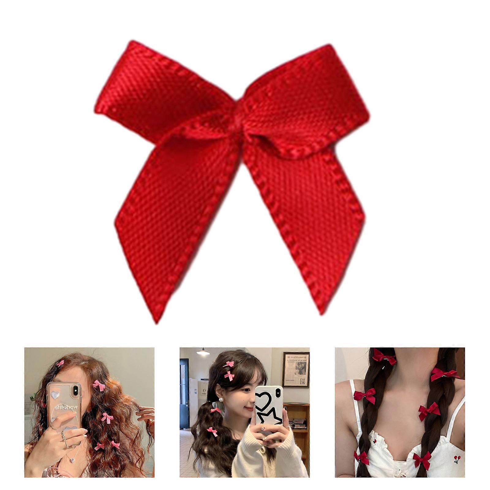 200 Pcs Mini Bows Small Ribbon Bows Bowknot Flowers Appliques DIY Craft ...