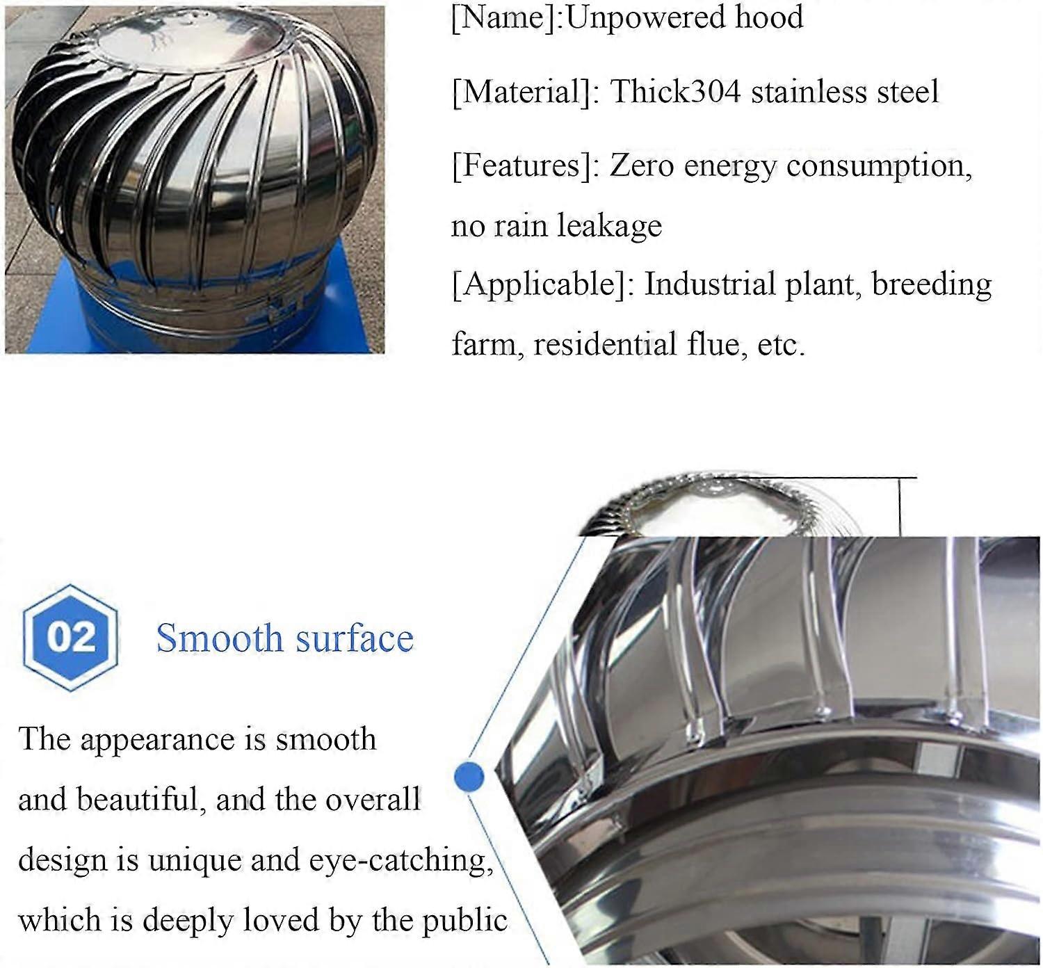 Stainless Steel Chimney Spinner Cowl Fan for Energy Saving 110 mm ...