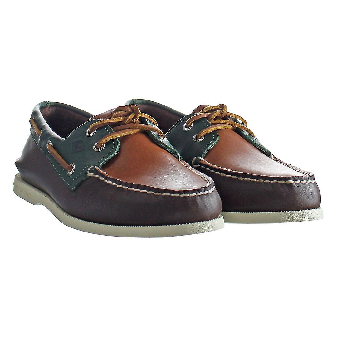 Sperry A/0 2-Eye Tri Lace-Up Brown Smooth Leather Mens Shoes STS23773 ...