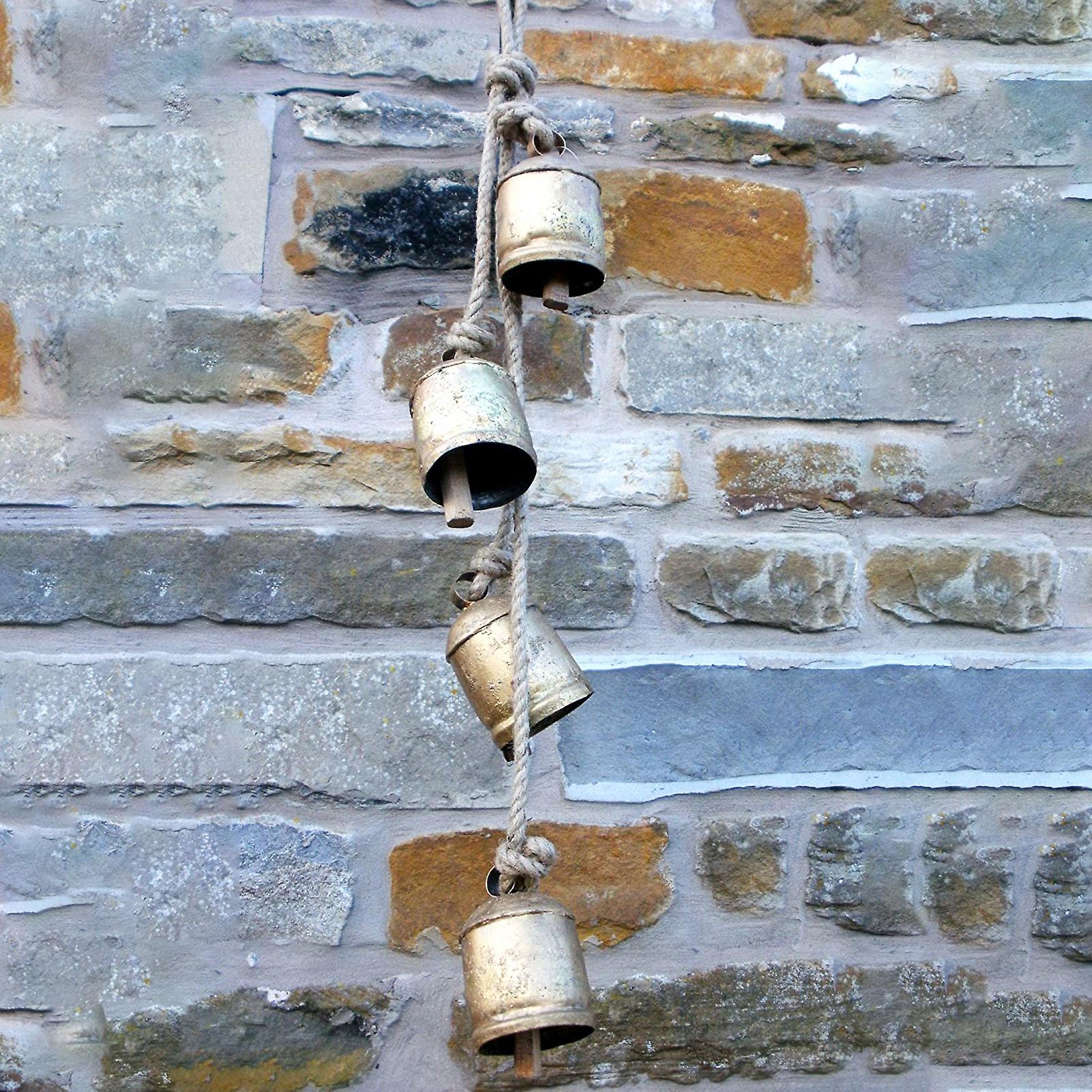 Metal Christmas Bells Decoration Rustic Brass Gold Large Bell Cow For ...