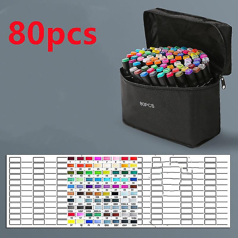 30/40/60/80 Color Markers Alcohol Felt Pen Manga Sketching Markers Dual ...