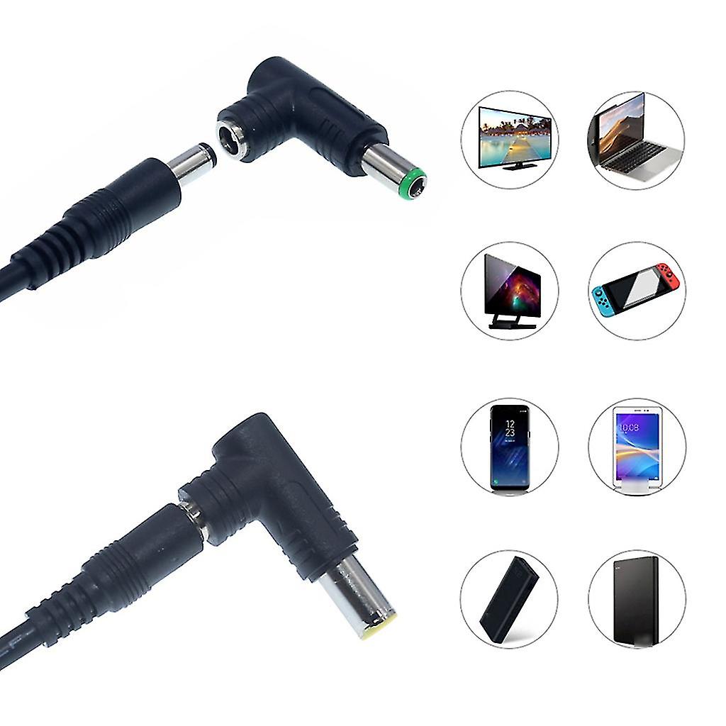 1pc 90 Degree 5.5x2.5mm Female Jack To Male Plug Right Angle Dc Power ...