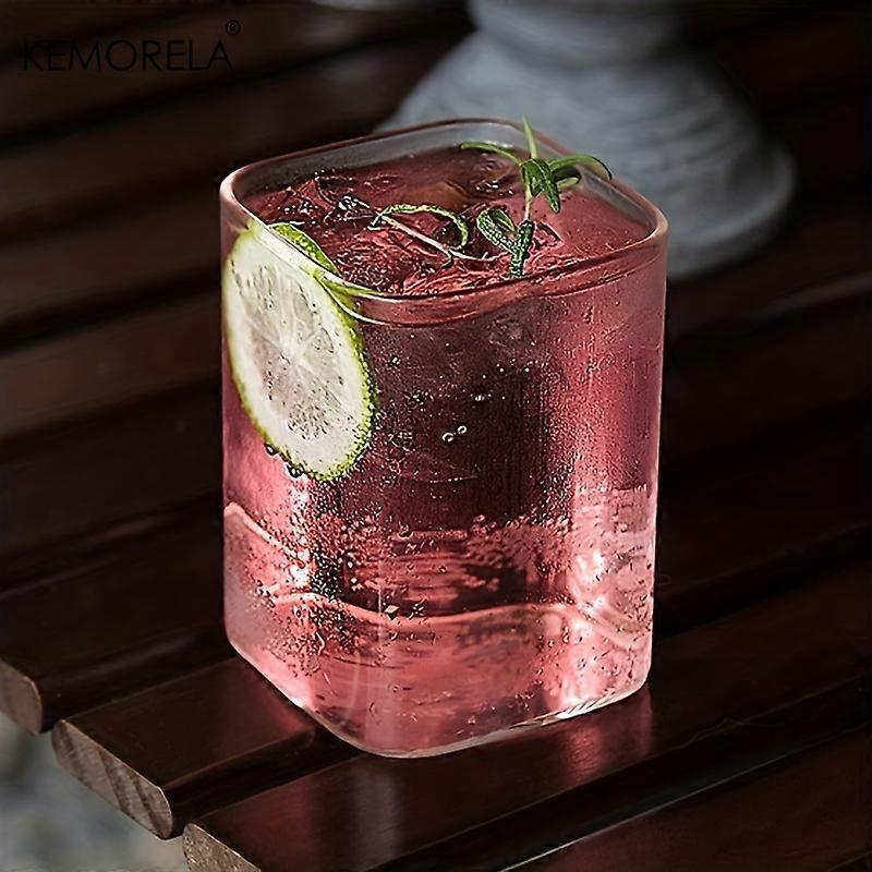 4pcs, Square Drinking Glasses, 13oz Lead-Free Glass, Glass Drink ...