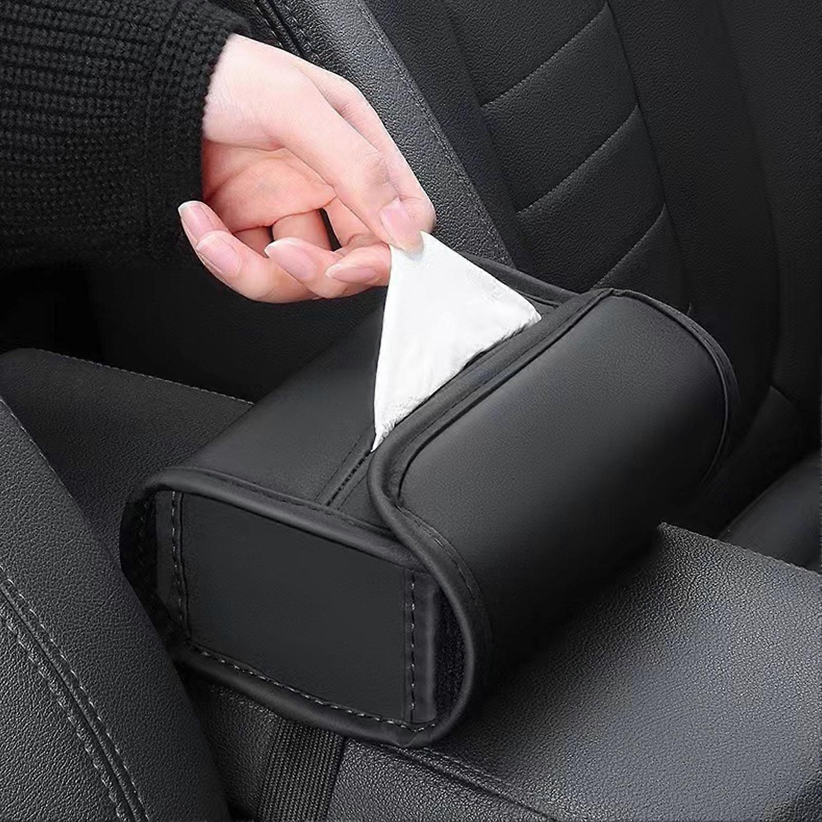 Armrest Tissue Box Holder Wear Resistant Pu Leather Backseat Tissue Case Holder Napkin Organizer ...
